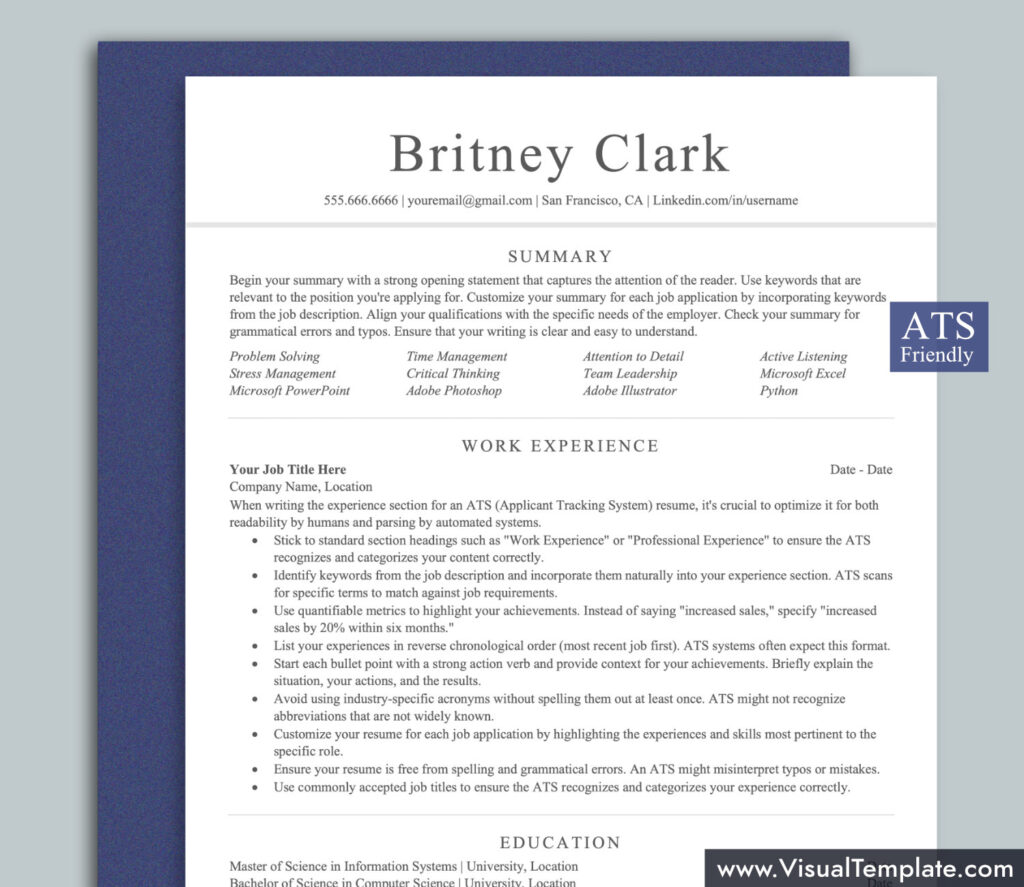ATS Resume Templates – VisualTemplate.com