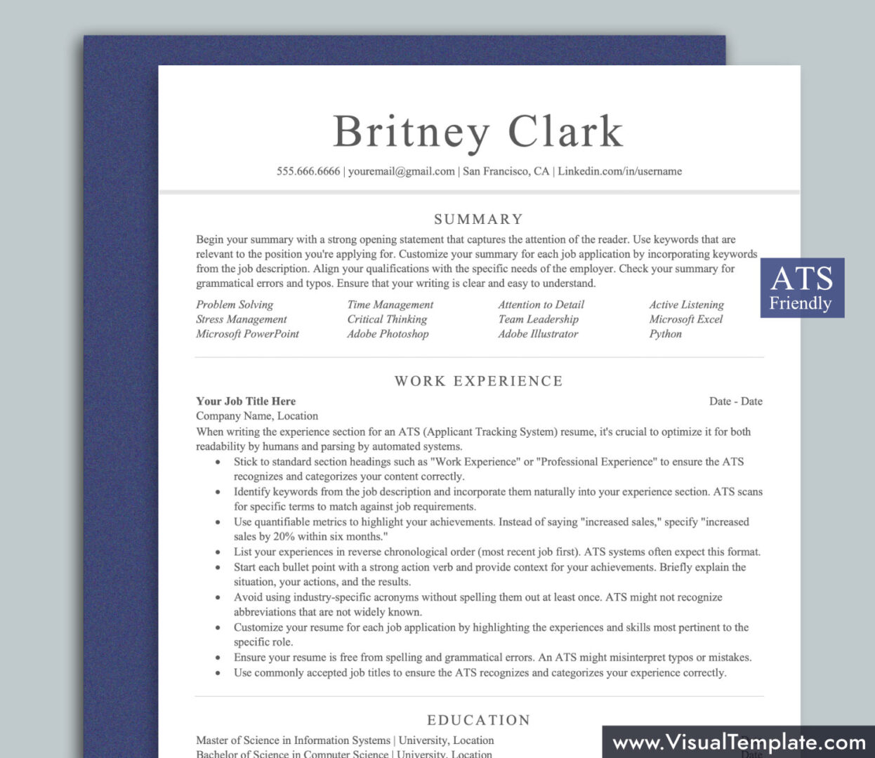 ATS Resume Templates – VisualTemplate.com