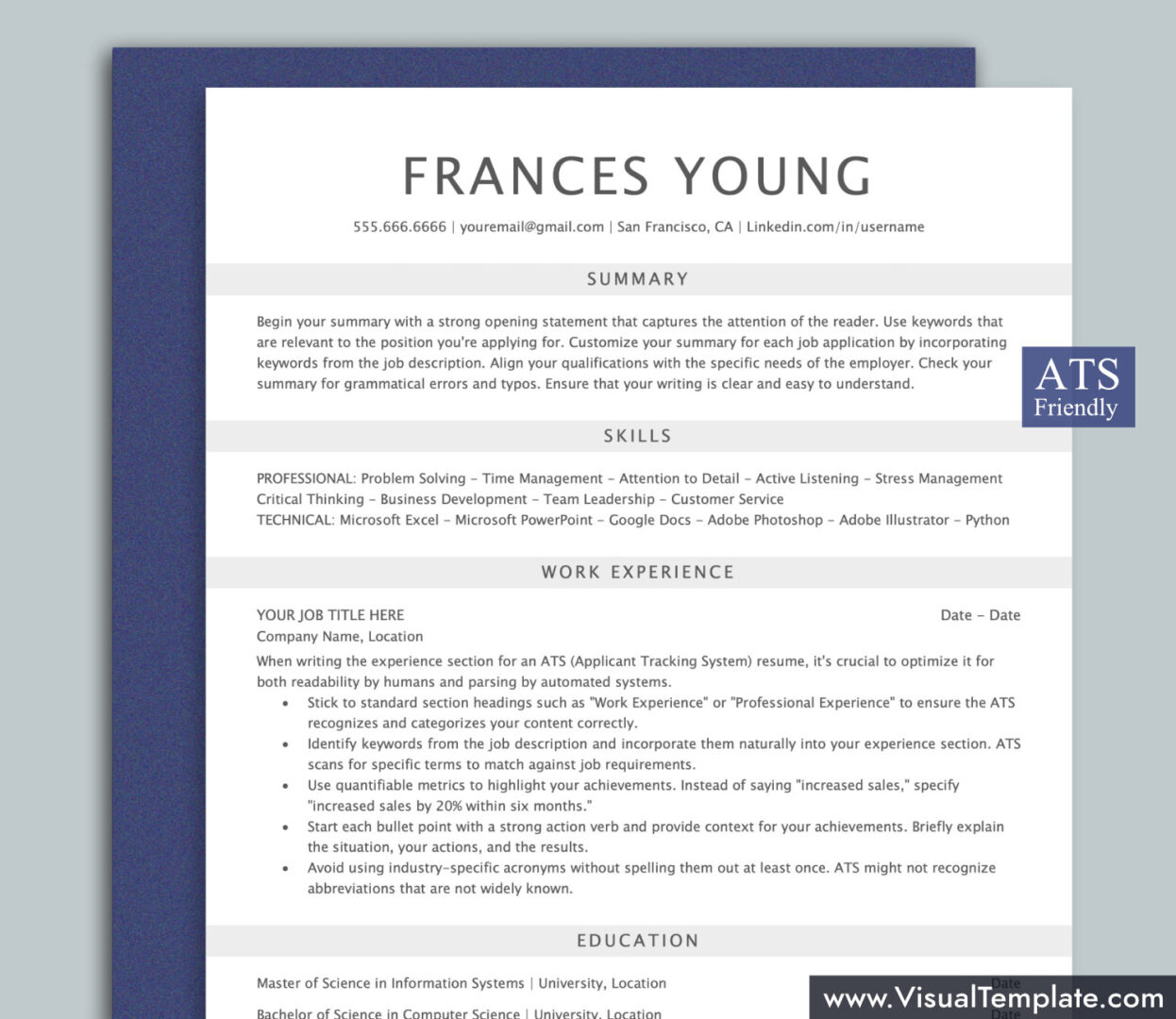 ATS Resume Templates – VisualTemplate.com