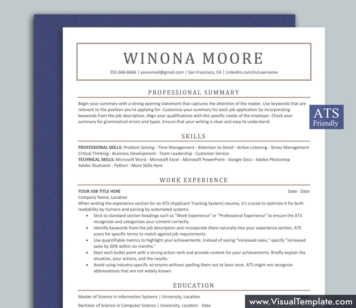 ATS Resume Templates – VisualTemplate.com