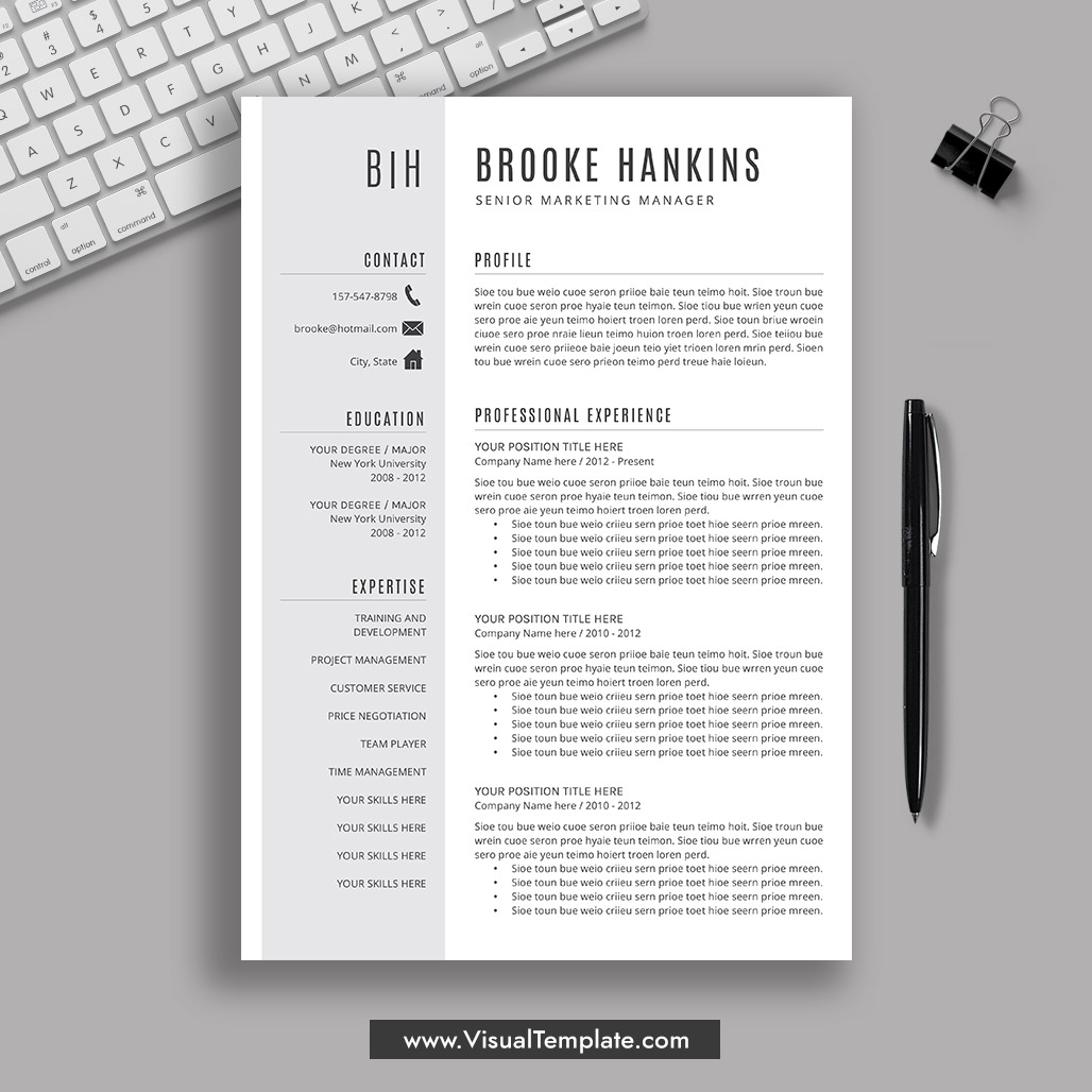 2024 2025 Pre Formatted Resume Template With Resume Icons Fonts And 