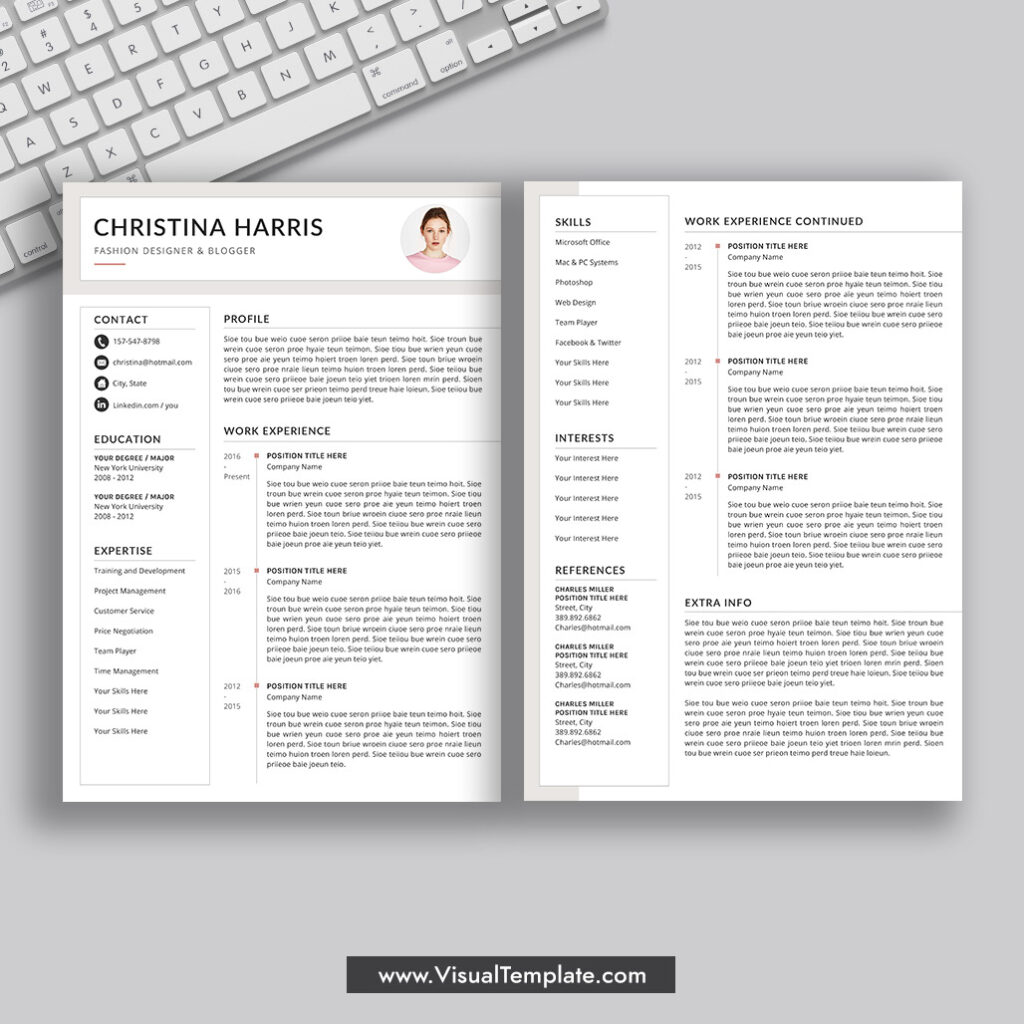 2023 2024 Pre Formatted Resume Template With Resume Icons Fonts And