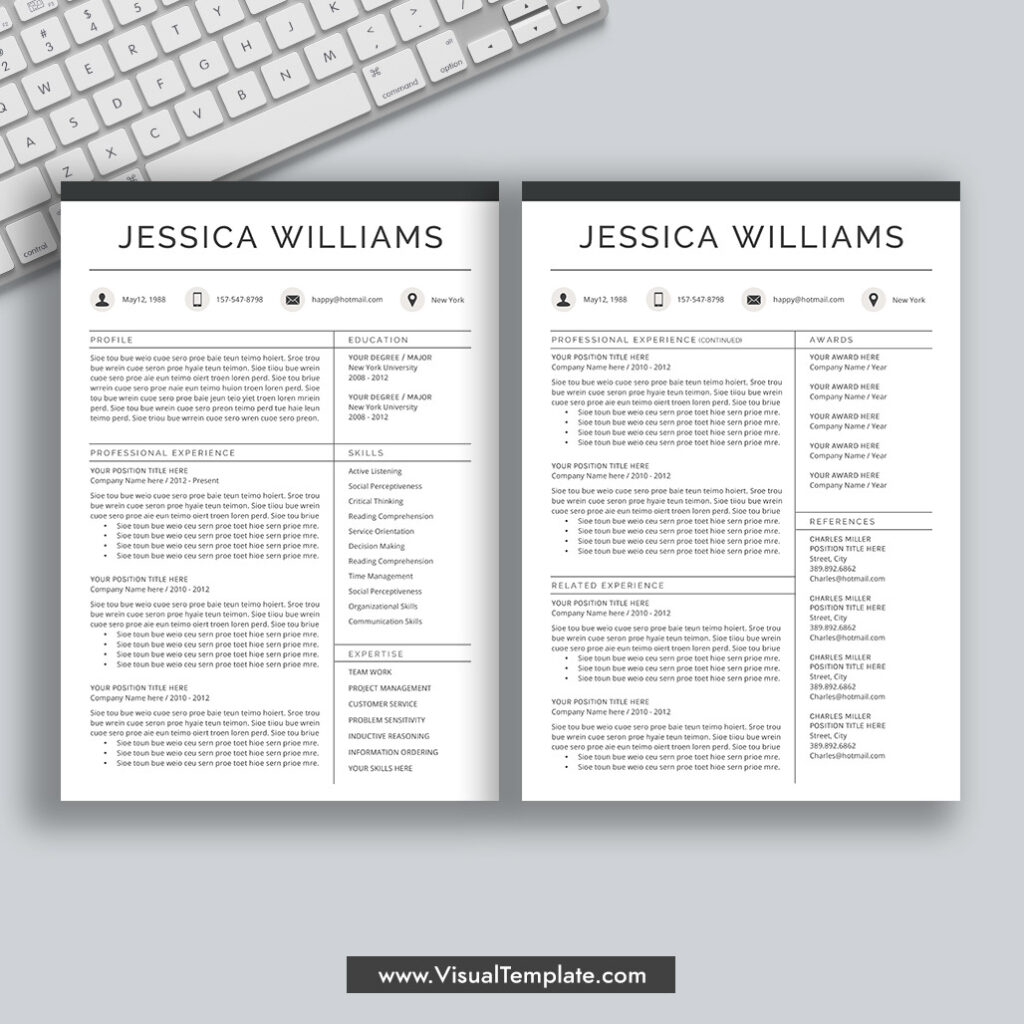 2025-2026 Pre-Formatted Resume Template with Resume Icons, Fonts and ...