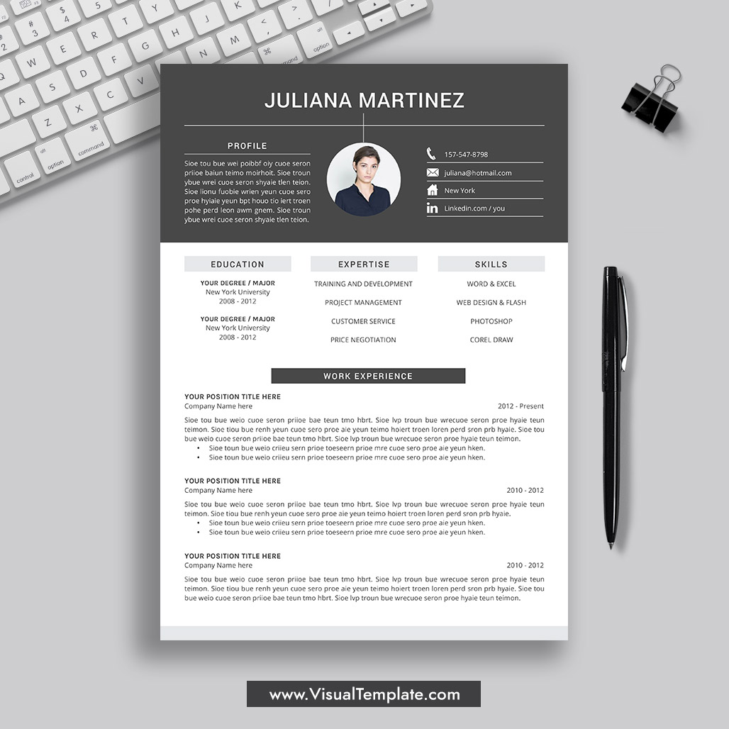 2024 2025 Pre Formatted Resume Template With Resume Icons Fonts And 