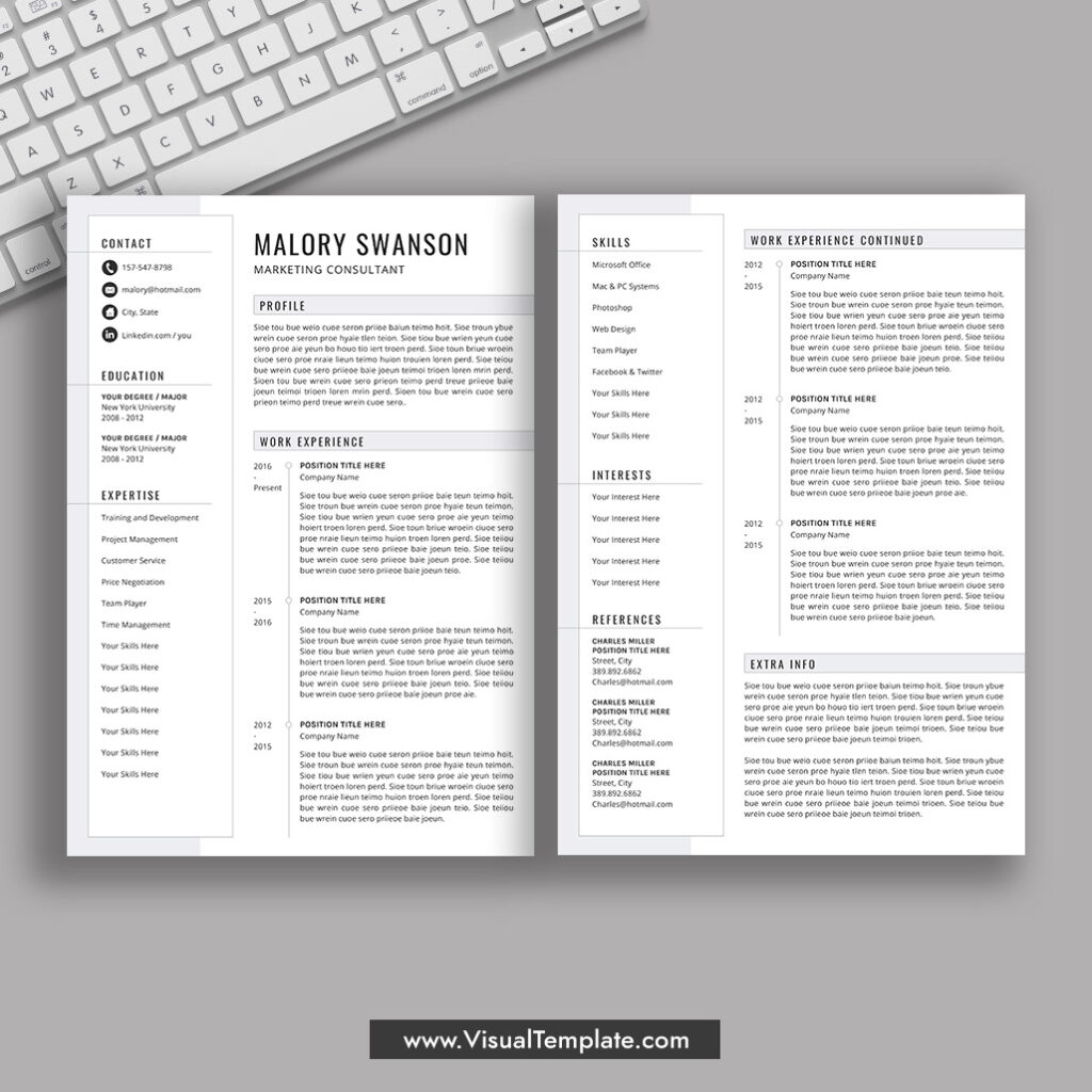 2023 2024 Pre Formatted Resume Template With Resume Icons Fonts And 
