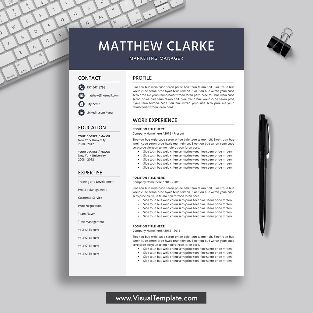 2023 2024 Pre Formatted Resume Template With Resume Icons Fonts And 