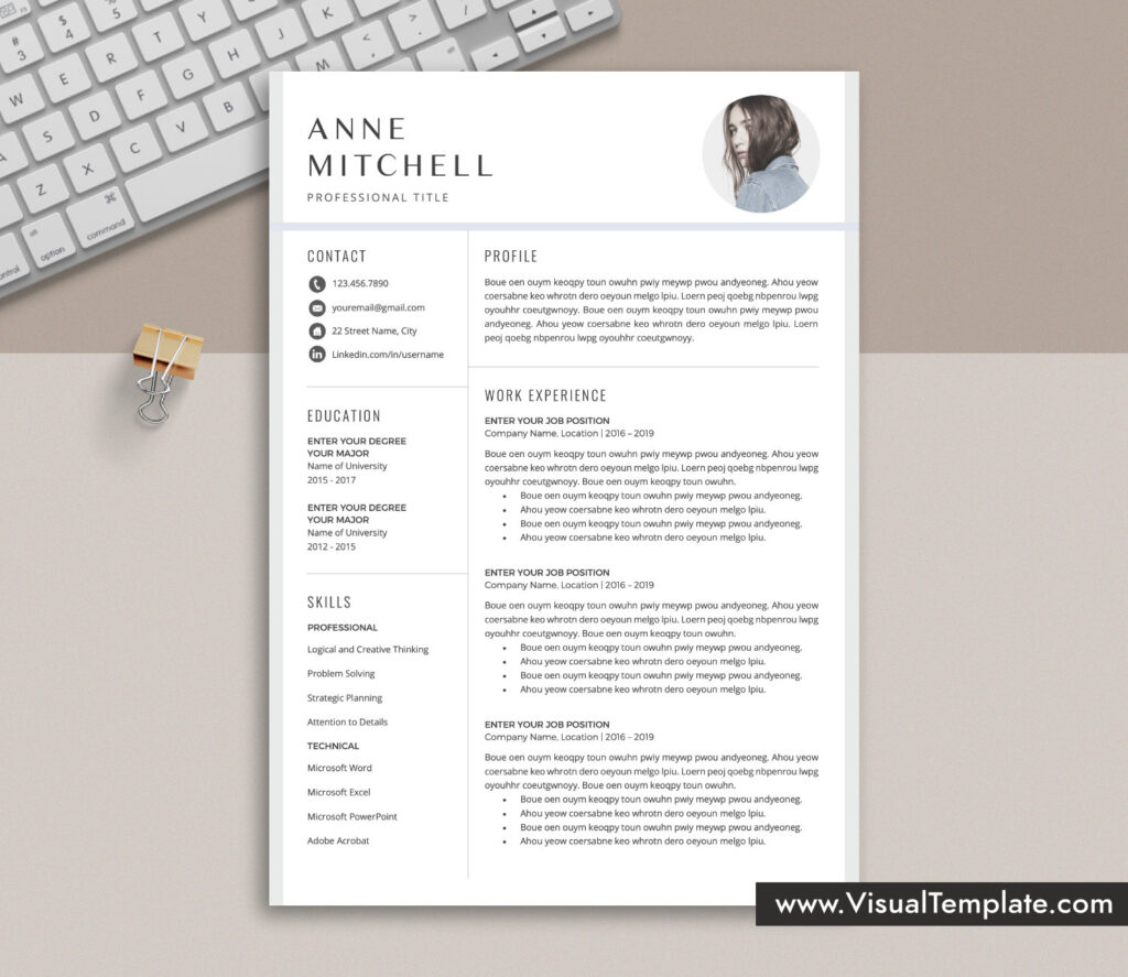 2023-2024 Pre-Formatted Resume Template with Resume Icons, Fonts and ...