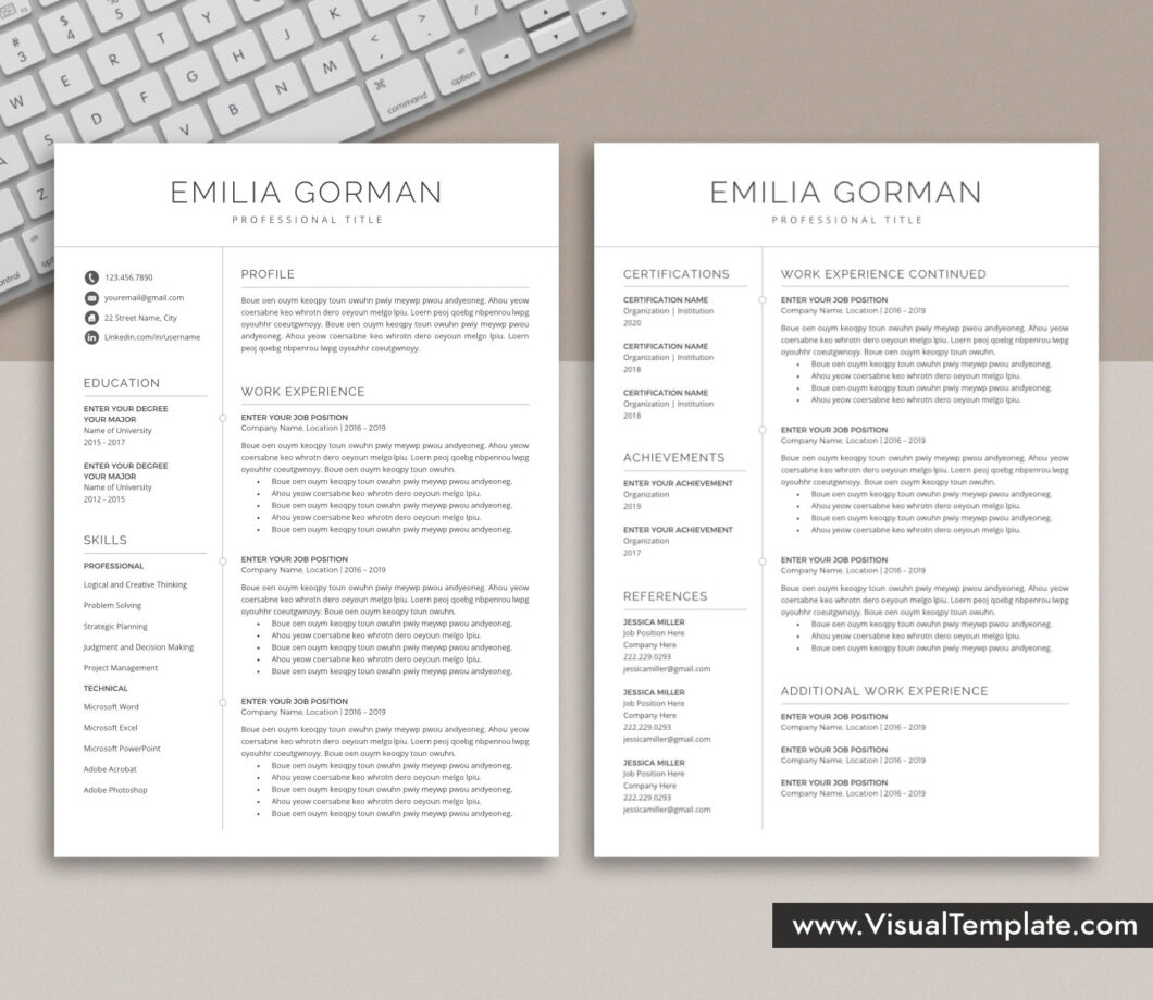 2025-2026 Pre-Formatted Resume Template with Resume Icons, Fonts and Editing Guide. Fully ...