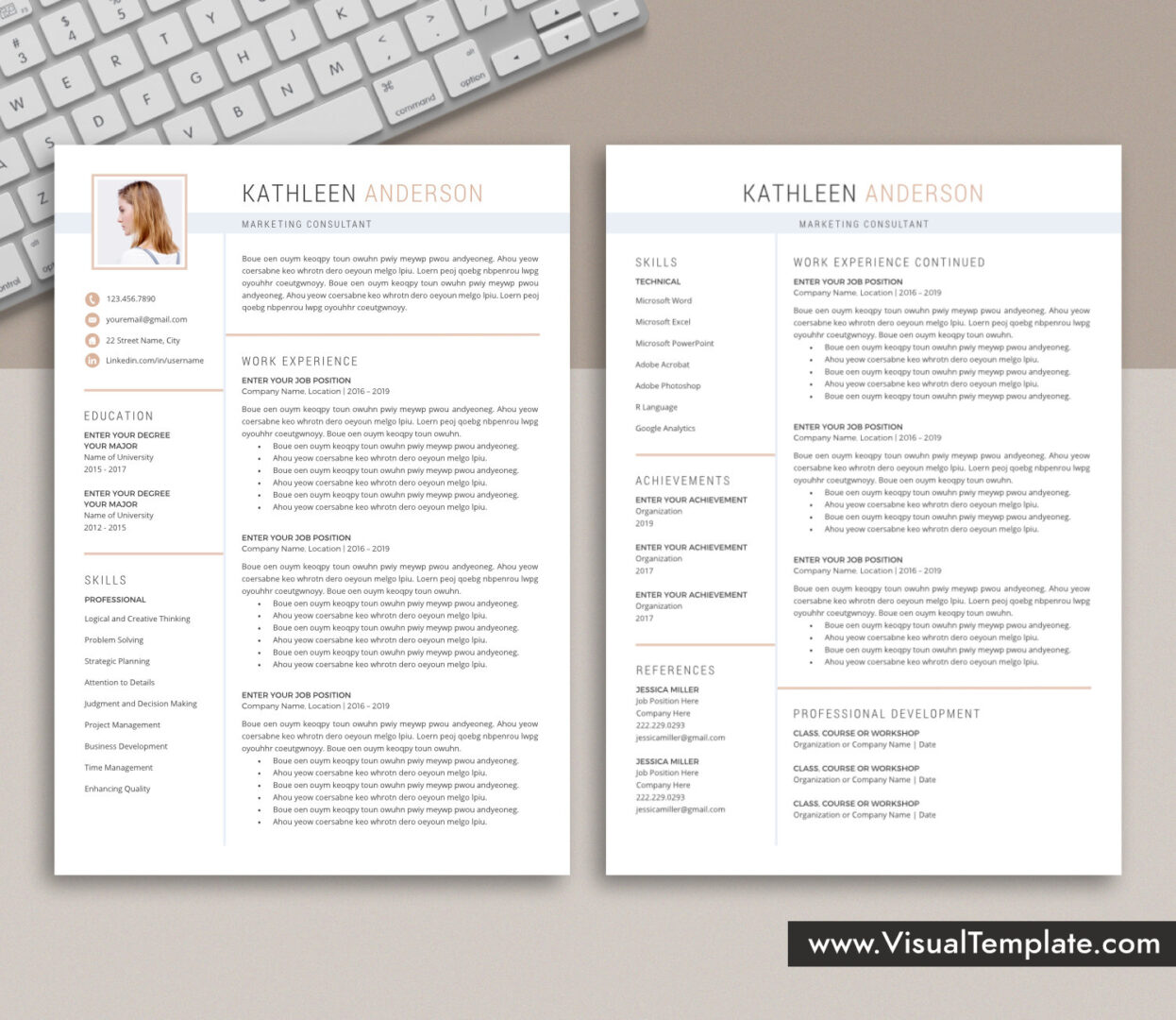 2025-2026 Pre-Formatted Resume Template with Resume Icons, Fonts and ...