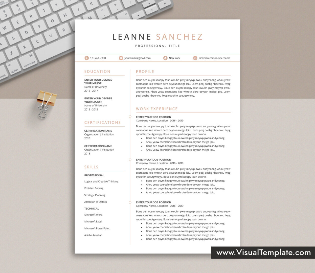 2025-2026 Pre-Formatted Resume Template with Resume Icons, Fonts and ...