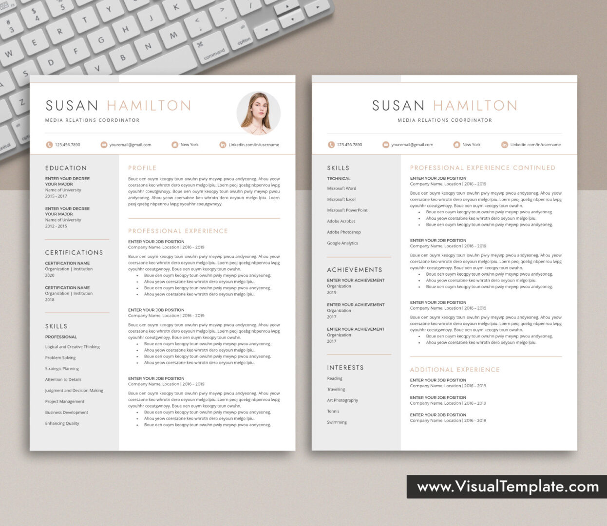 2025-2026 Pre-Formatted Resume Template with Resume Icons, Fonts and ...