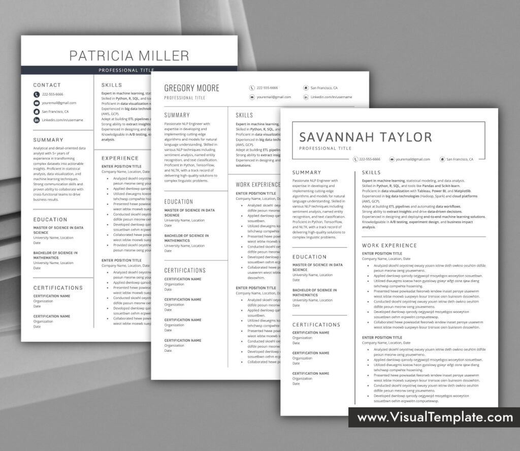 Skill-First Resume Bundle for MS Word, Skill-First CV Template ...