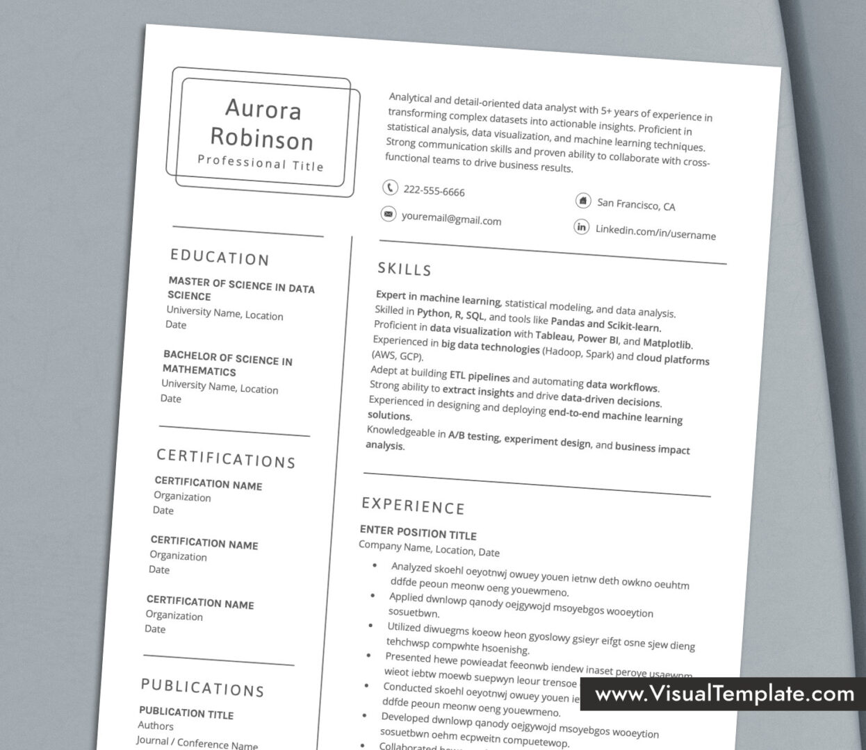 Skill-First Resume Template for MS Word, Skill-First CV Template ...