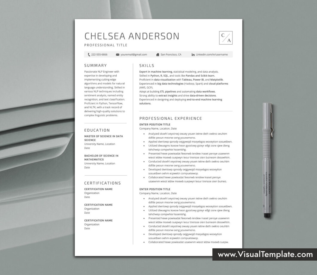 Skill-First Resume Template for MS Word, Skill-First CV Template ...