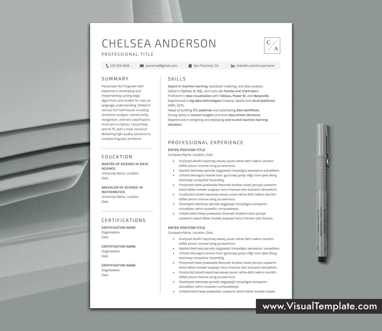 Skill-First Resume Bundle for MS Word, Skill-First CV Template ...