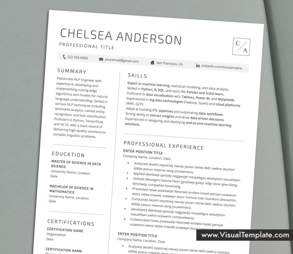 Skill-First Resume Template for MS Word, Skill-First CV Template ...