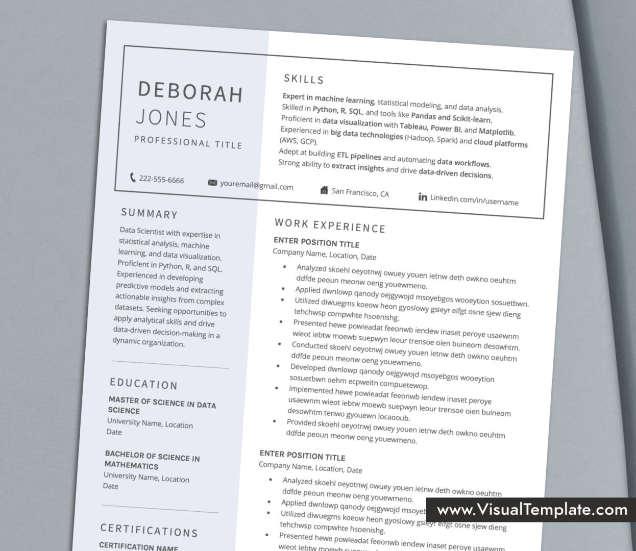 Skill-First Resume Template for MS Word, Skill-First CV Template ...
