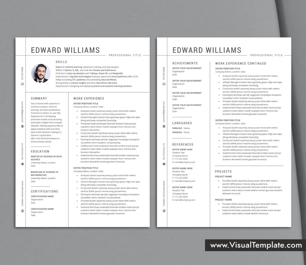 Skill-First Resume Template for MS Word, Skill-First CV Template, Professional Resume Template ...
