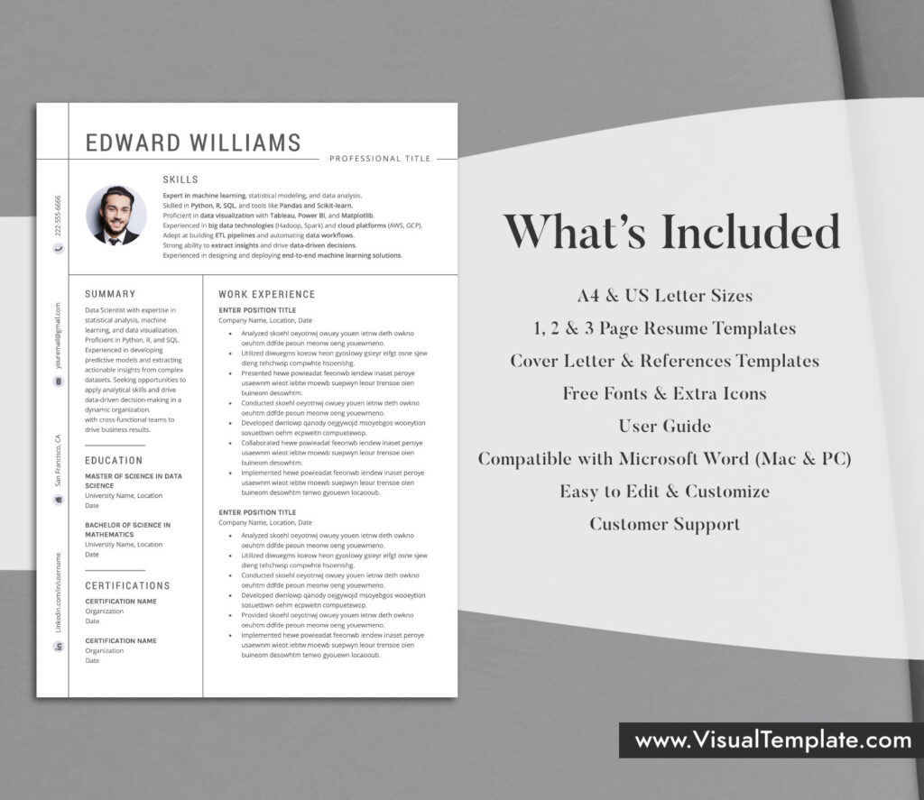 Skill-First Resume Template for MS Word, Skill-First CV Template, Professional Resume Template ...