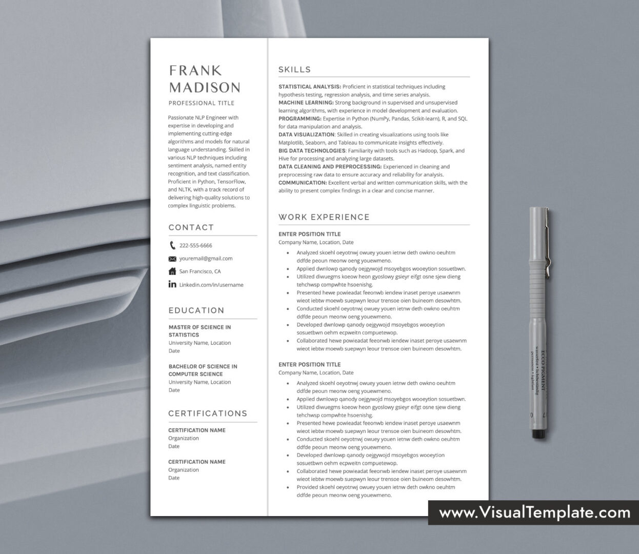 Skill-First Resume Template for MS Word, Skill-First CV Template ...