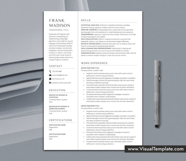 Skill-First Resume Template for MS Word, Skill-First CV Template ...