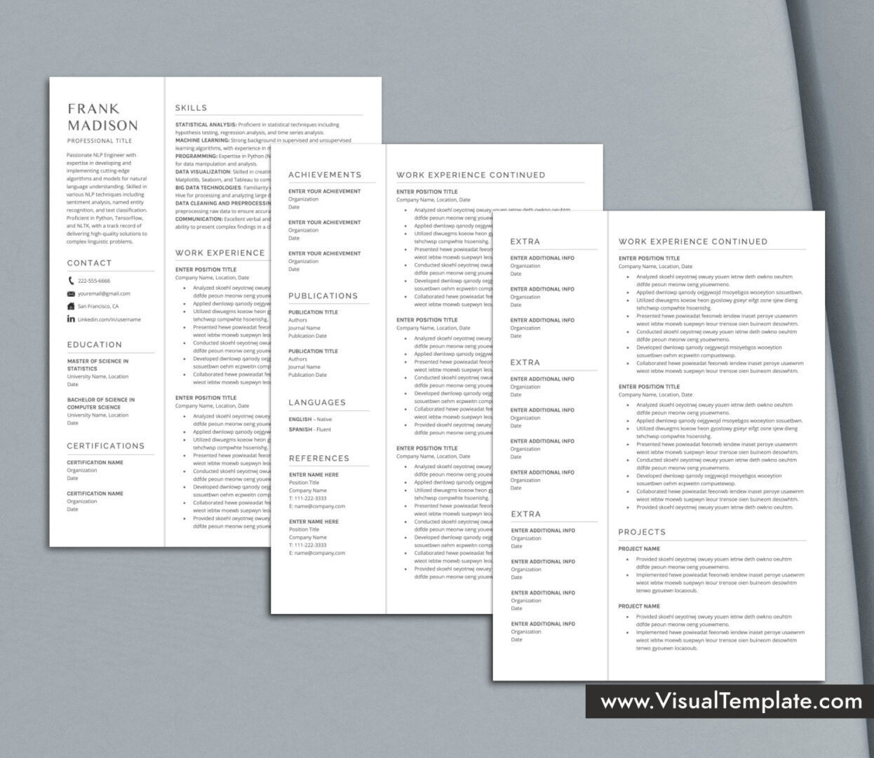 Skill-First Resume Template for MS Word, Skill-First CV Template ...