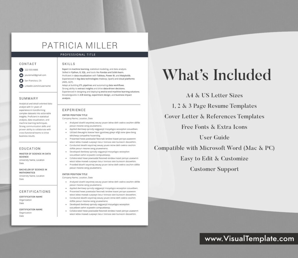 Skill-First Resume Template for MS Word, Skill-First CV Template, Professional Resume Template ...