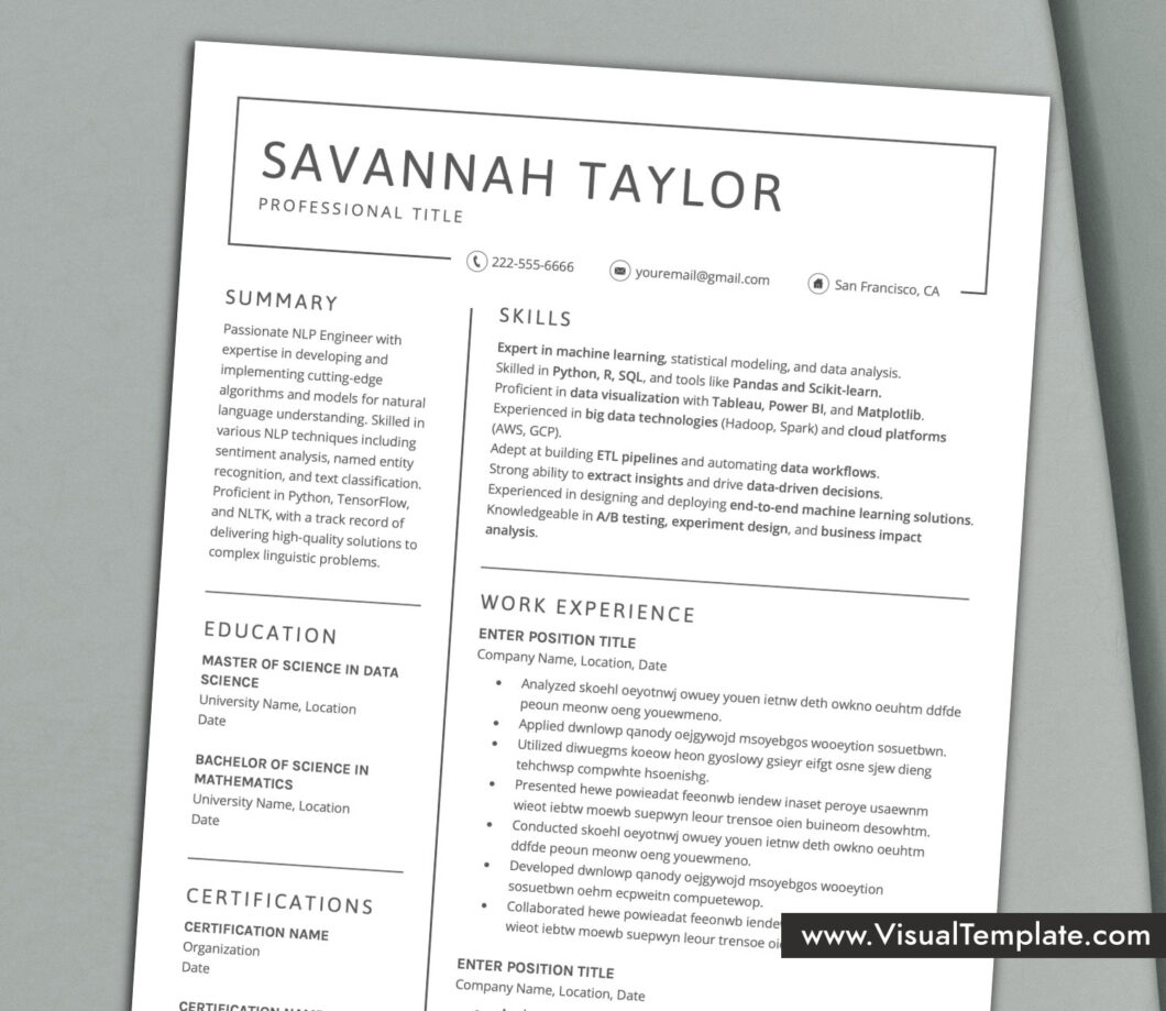 Skill-First Resume Template for MS Word, Skill-First CV Template ...