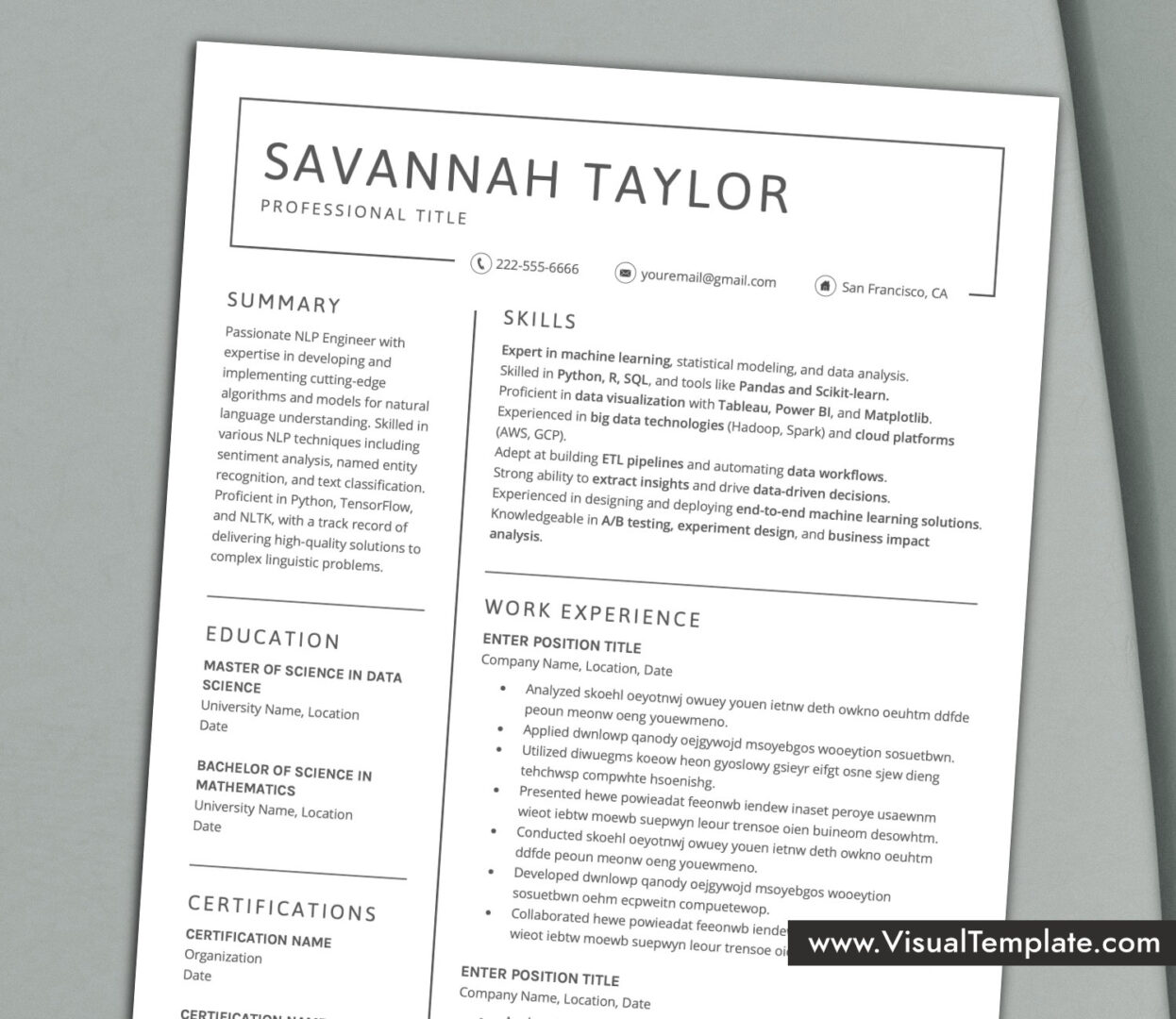 Skill-First Resume Template for MS Word, Skill-First CV Template ...